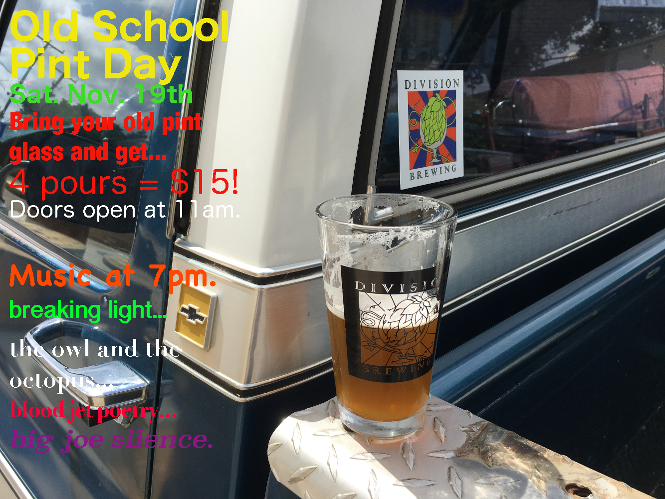 Old School Pint Day – Nov. 19th